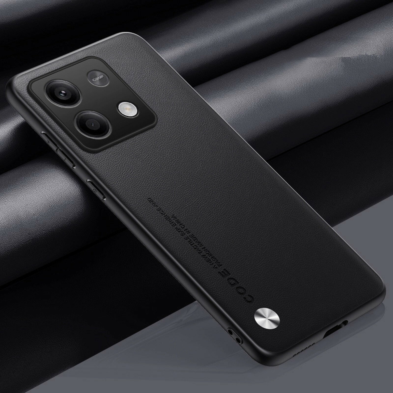 Чехол-крышка MyPads Nobile Paraurti для Xiaomi Redmi Note 13 Pro и Poco X6 из пластика и кожи, черный