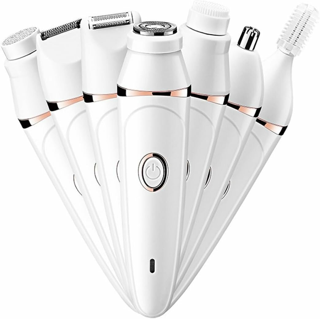 DINGXIAN Электронный Эпилятор для Лица 7-в-1 с Зарядкой Умный Инструмент для Удаления Волос, Мягкого Скраба и Ухода за Кожей. Для Чувствительной Кожи, Бытовое Использование, Для Женщин