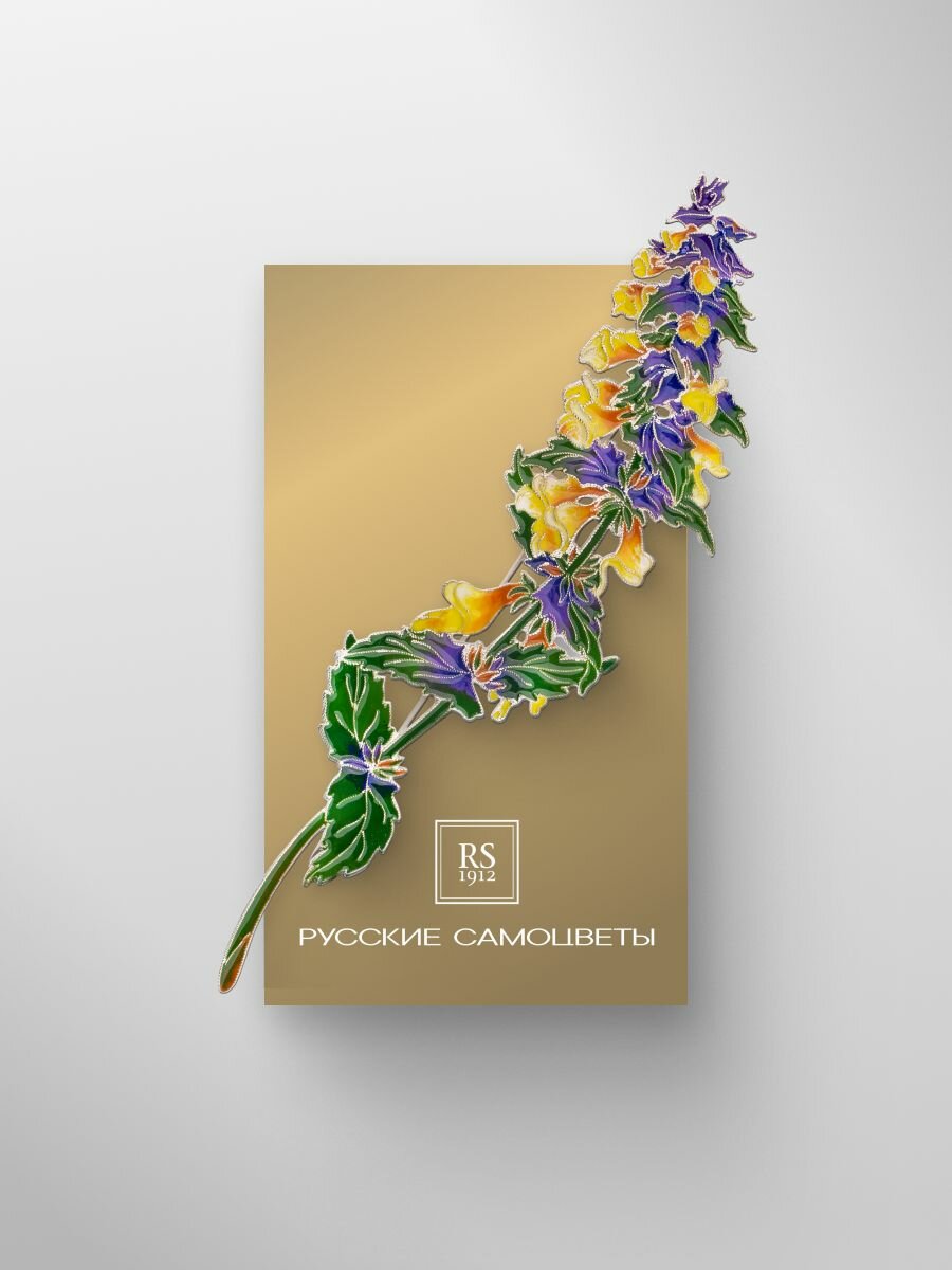 Брошь, серебро, 925 проба, эмаль