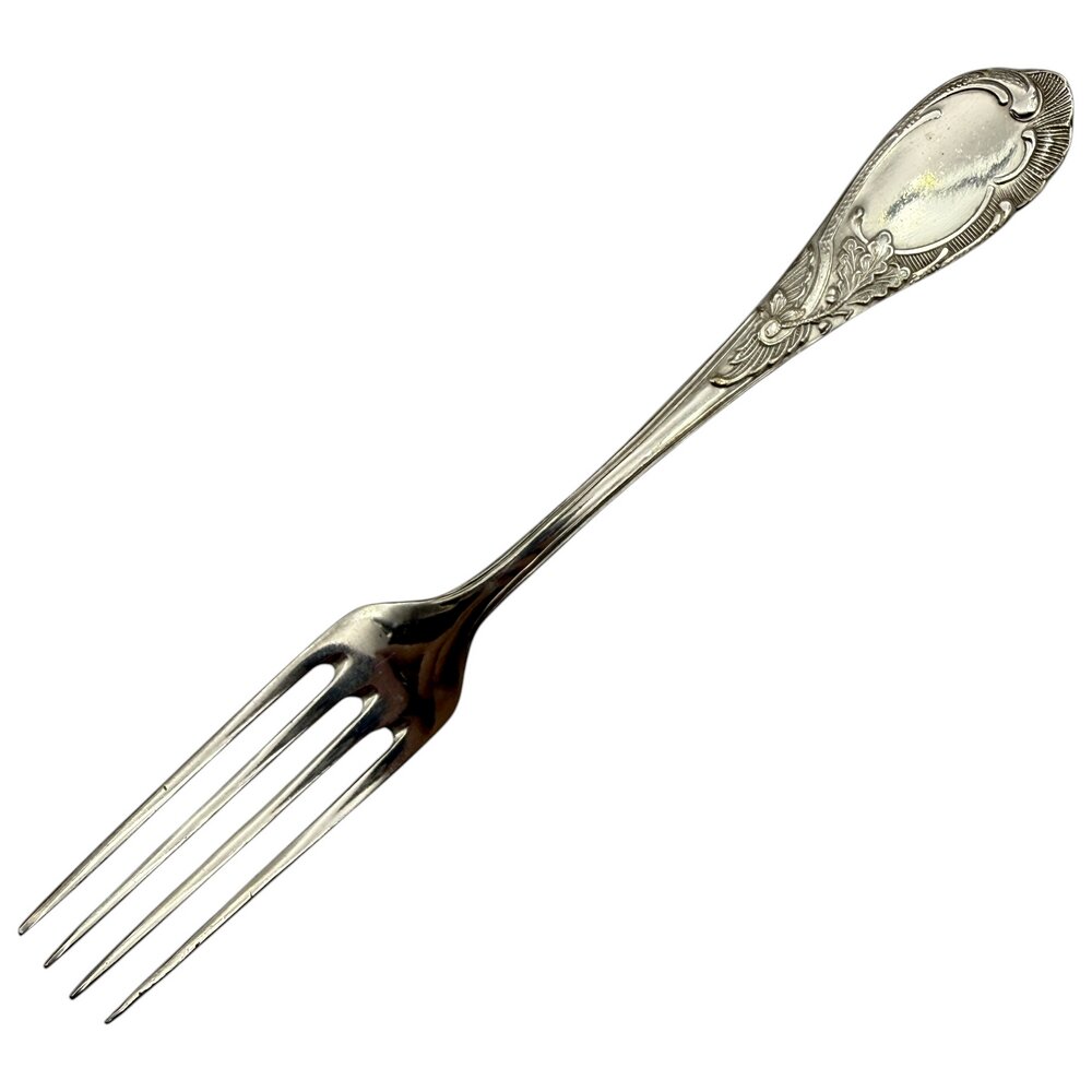 Вилка десертная "Дубок", 17.5 см, мельхиор, 1960-1970 гг, Киев, СССР