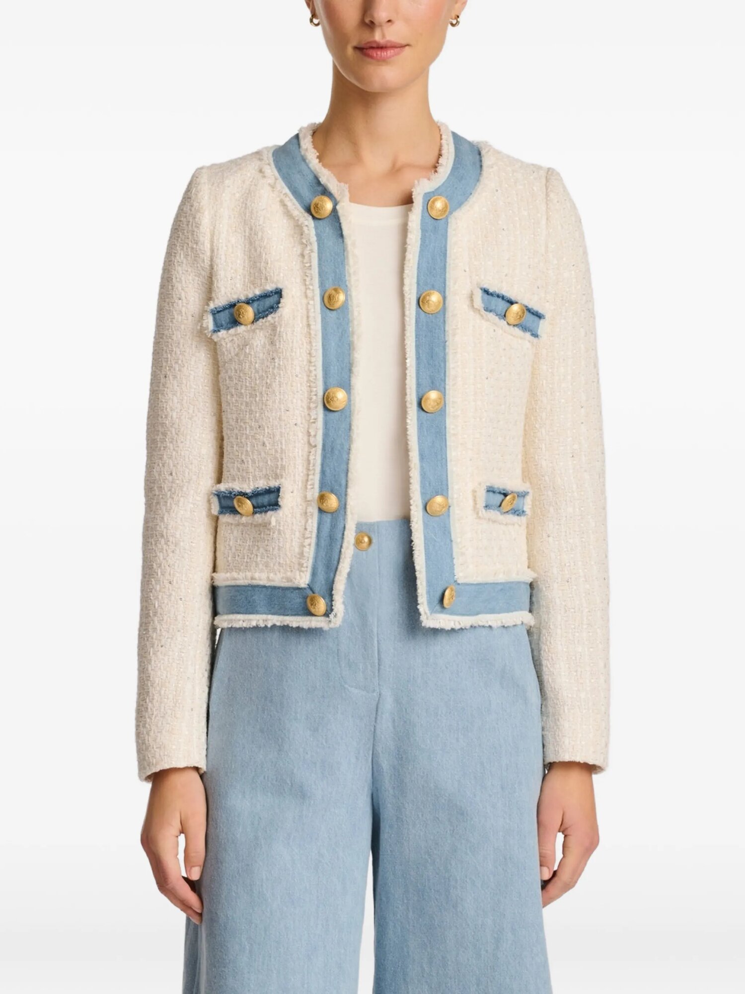 Куртка WEILL Tweed denim jacket, размер 42, разноцветный — фото 1