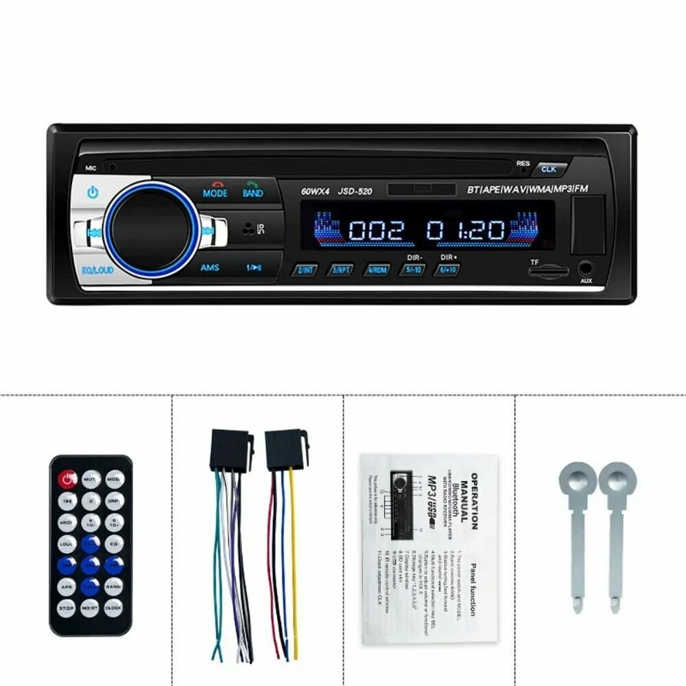 Автомагнитола, диагональ: 4.0", 1 DIN, 0ГБ/0ГБ