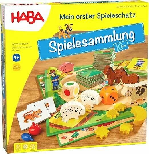 Детская настольная игра Haba - "Моя первая сокровищница игр" 10 в 1 ( 10 различных игр), от 3 лет - 1004278001