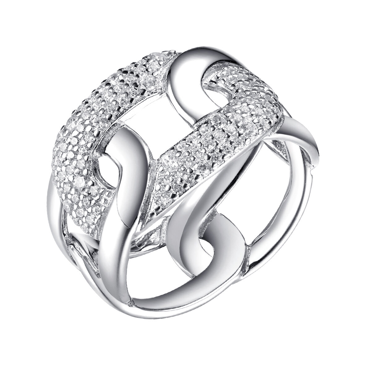 Кольцо, серебро, 925 проба, фианит