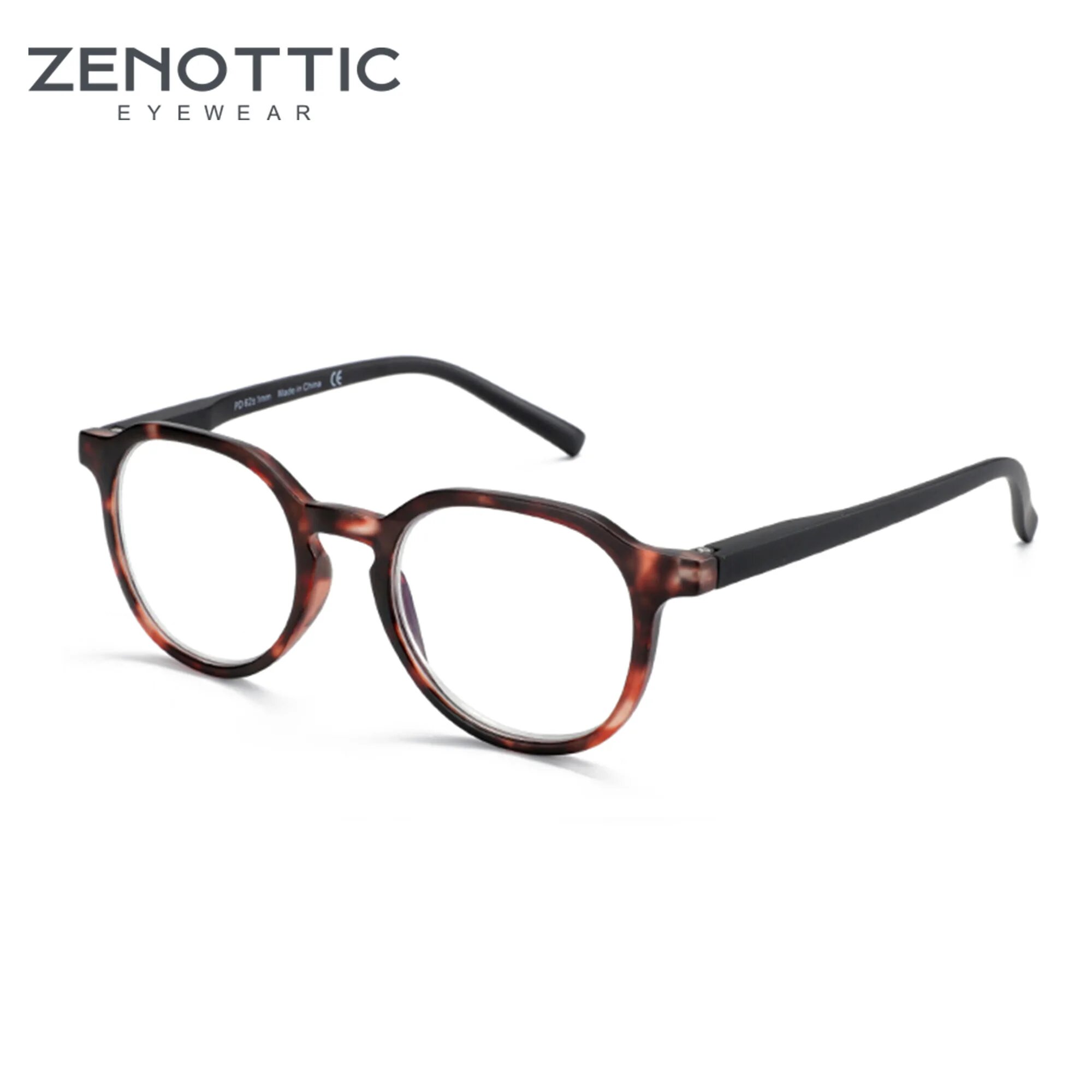 ZENOTTIC Очки круглые, оправа 06 DEMI, анти-синий луч