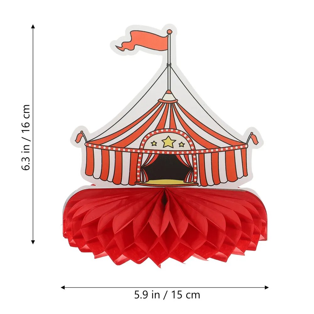 1 набор милых карнавальных цирковых животных, украшения для вечеринки в виде сот, центральный элемент в виде сот в цирковой тематике