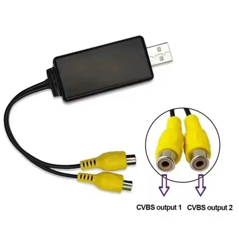 Экран подголовника HD USB-адаптер RCA Android Usb Видеовыход RCA Линейный кабель USB CVBS Video OUT
