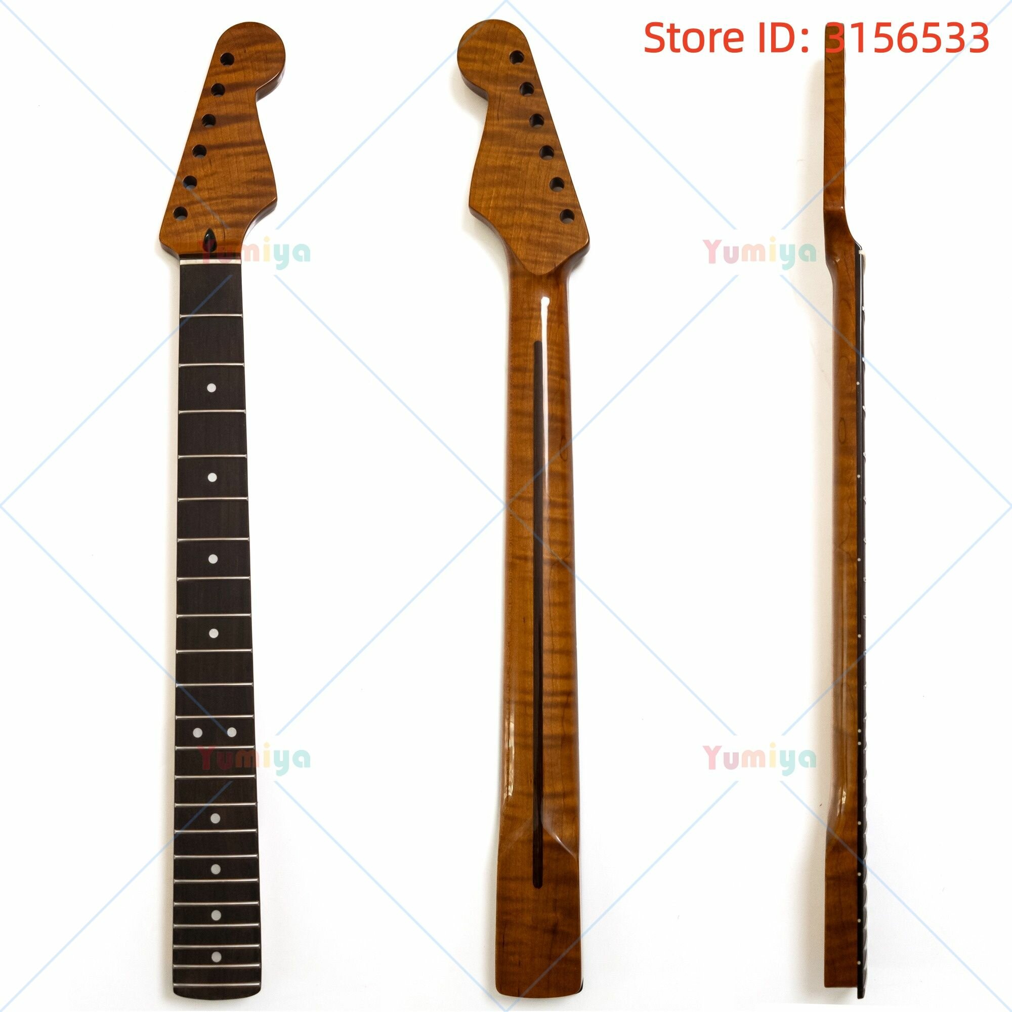 Гриф электрогитары Stratocaster с 22 ладами, Накладка из палисандра в тигровую полоску, Аксессуары для гитары