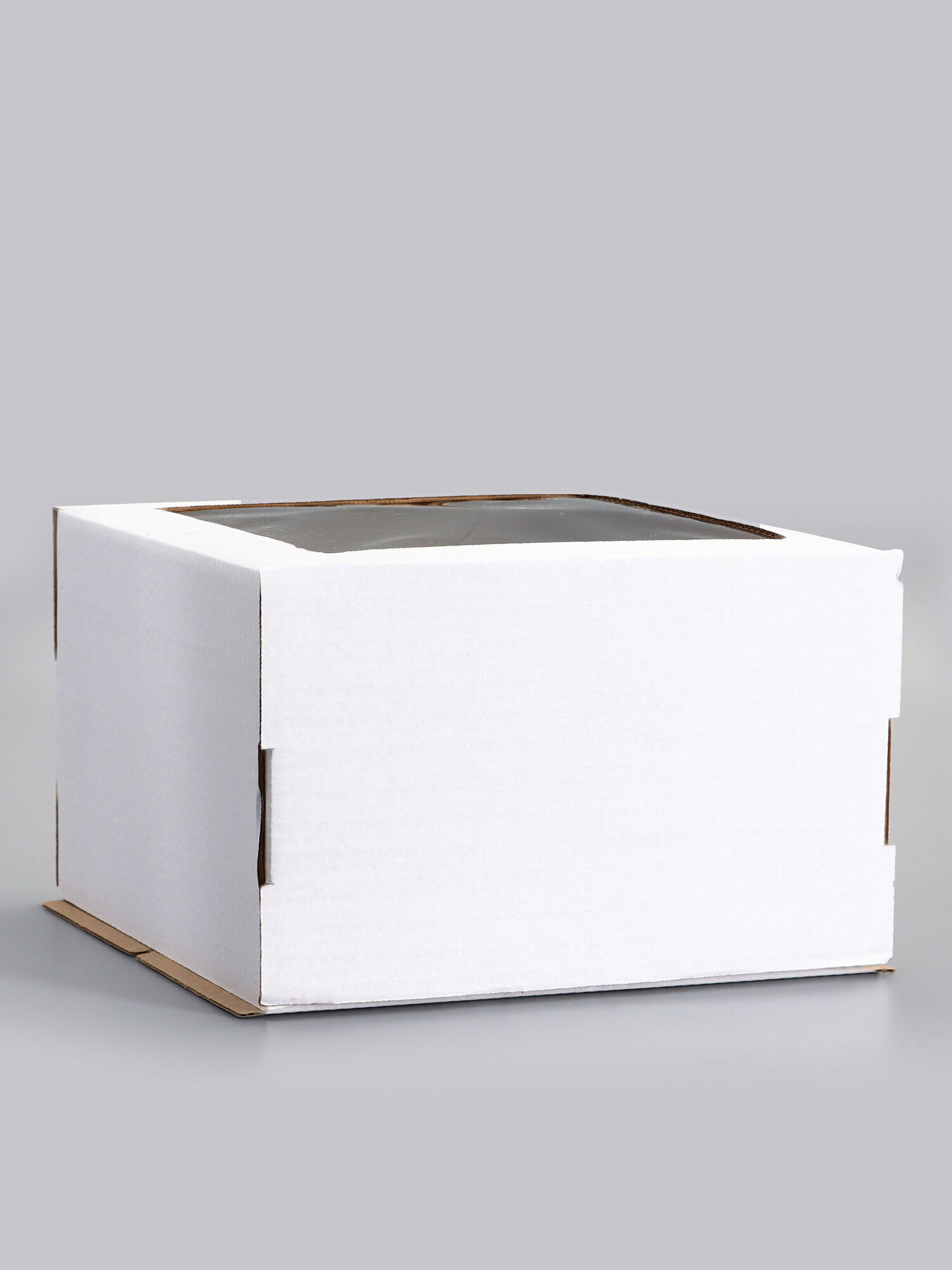 Коробка для торта, кондитерская, белая, с окном 30x30x19 см Набор 5 шт.