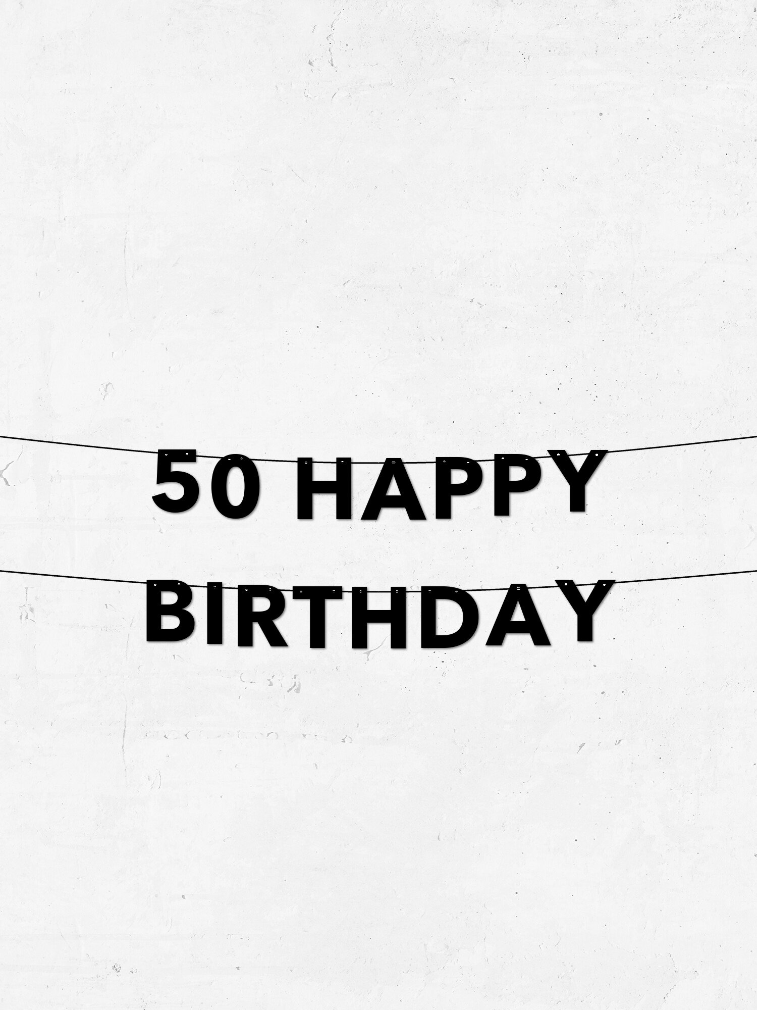 Гирлянда из букв 50 Happy Birthday, 10 см, Долговечный Декор для Праздников и Интерьера