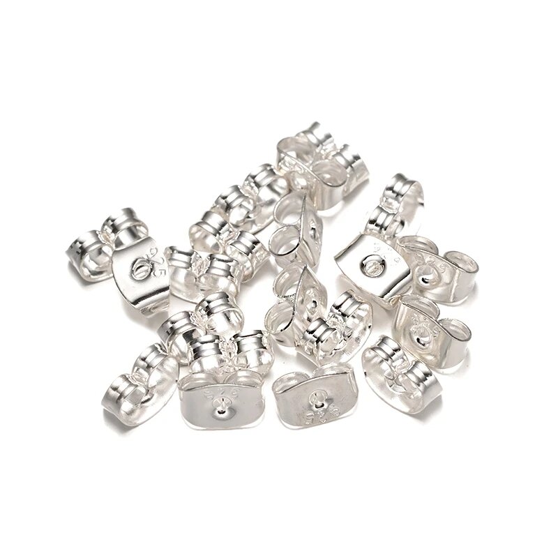 Застежки для сережек-гвоздиков серебристого цвета, 50 шт. Silver
