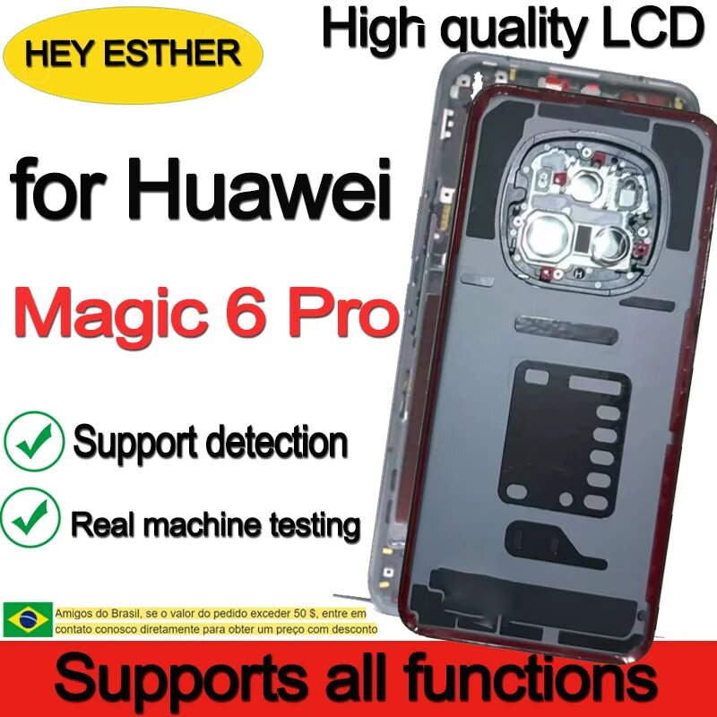 Проверенный OLED-дисплей 120 Гц, 6,8 дюйма, замена для Huawei Honor Magic 6 Pro, сенсорный экран Magic6 Pro BVL-AN16 с задним стеклом