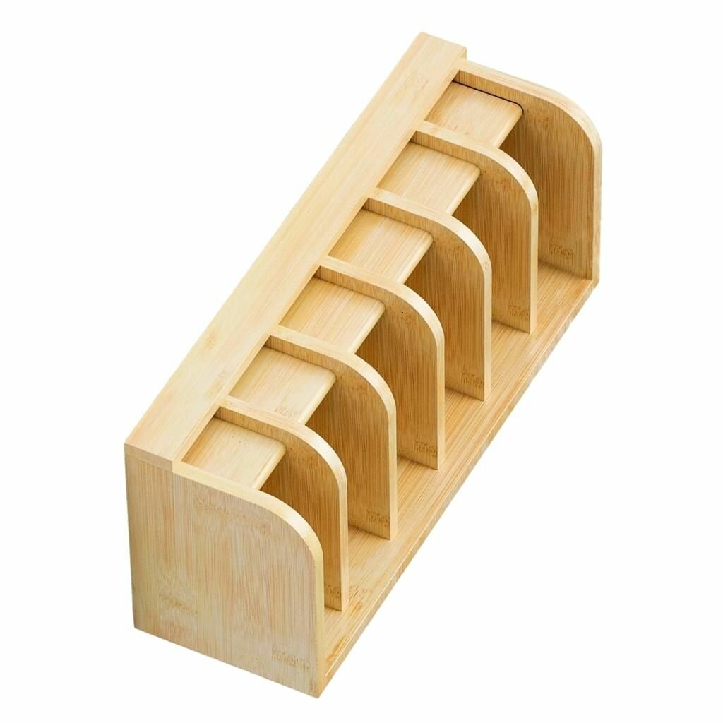 Коробка для хранения ремней из натурального дерева с несколькими отделениями