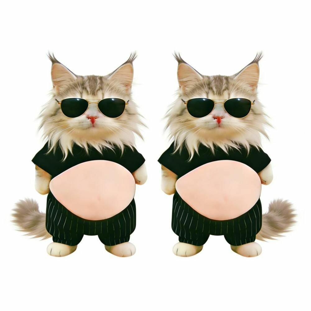 Наклейка для защиты от ударов в виде упитанного котенка, мягкий силикон, для автомобиля и дома