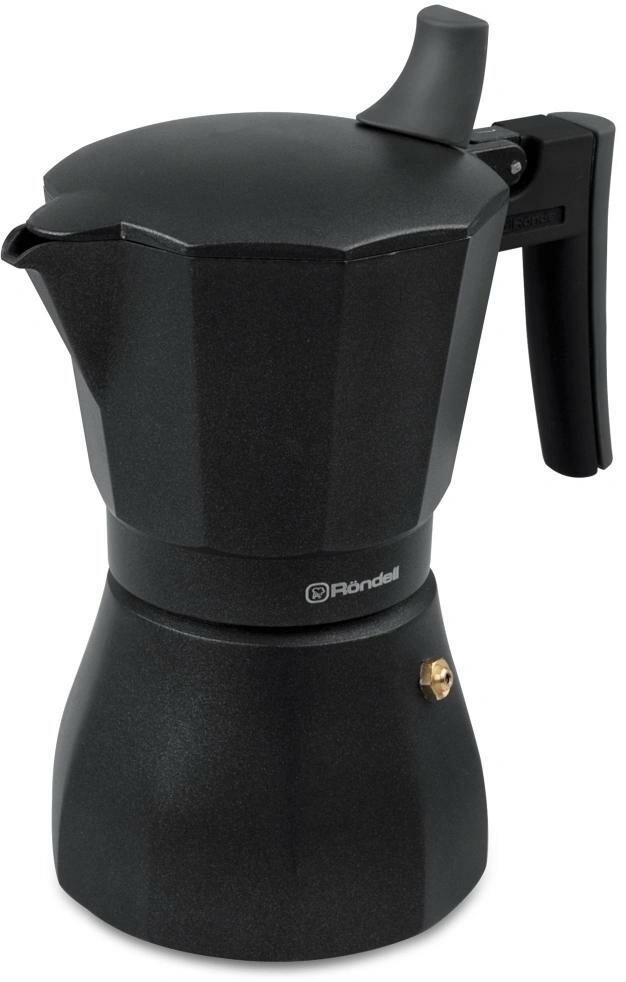Кофеварка Rondell Kafferro, гейзерная, объем 0.45 л, алюминий, темно-серый (RDA-1275)