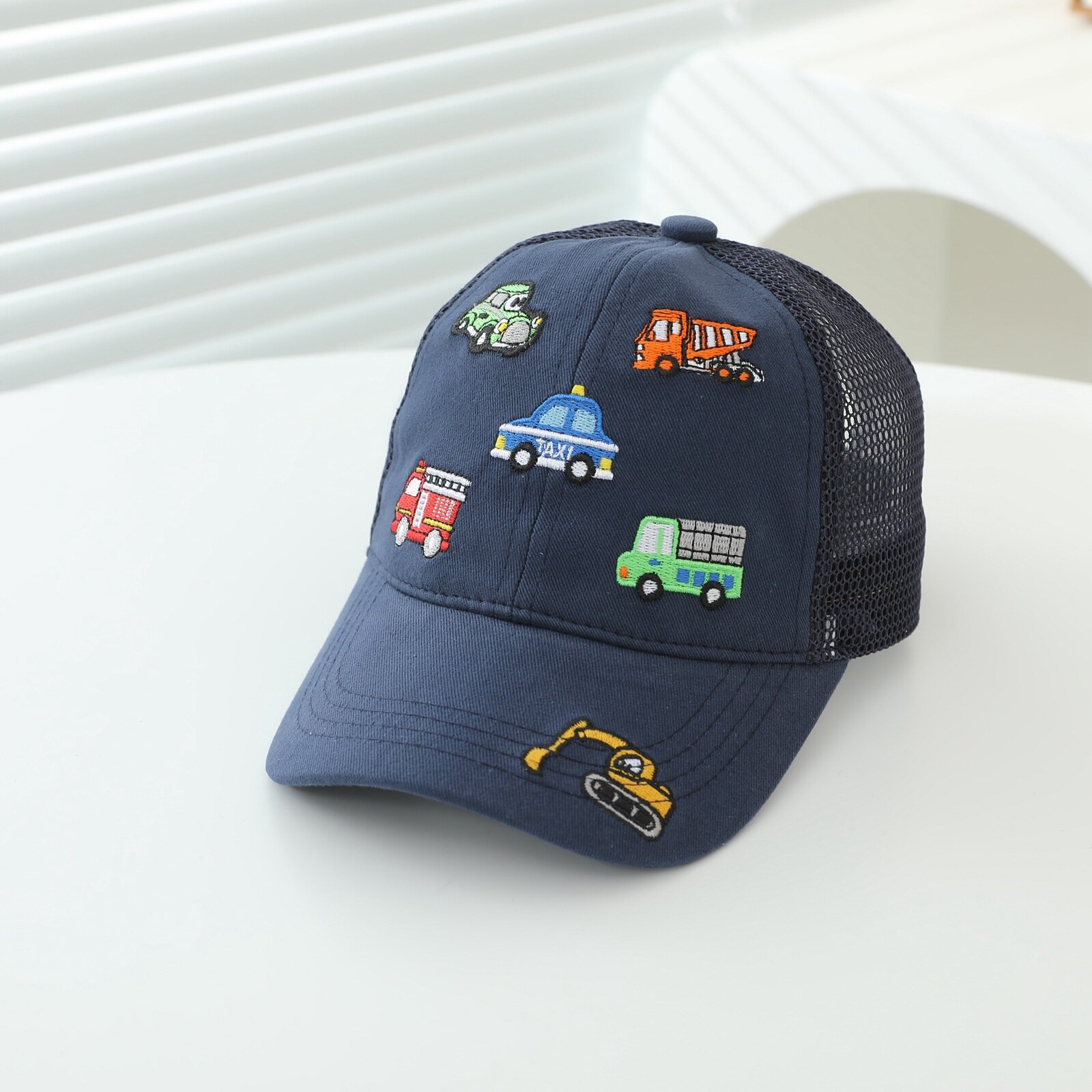 DIY Кепка Детская Машина Вышитая Сетка Солнцезащитная Полиэстер