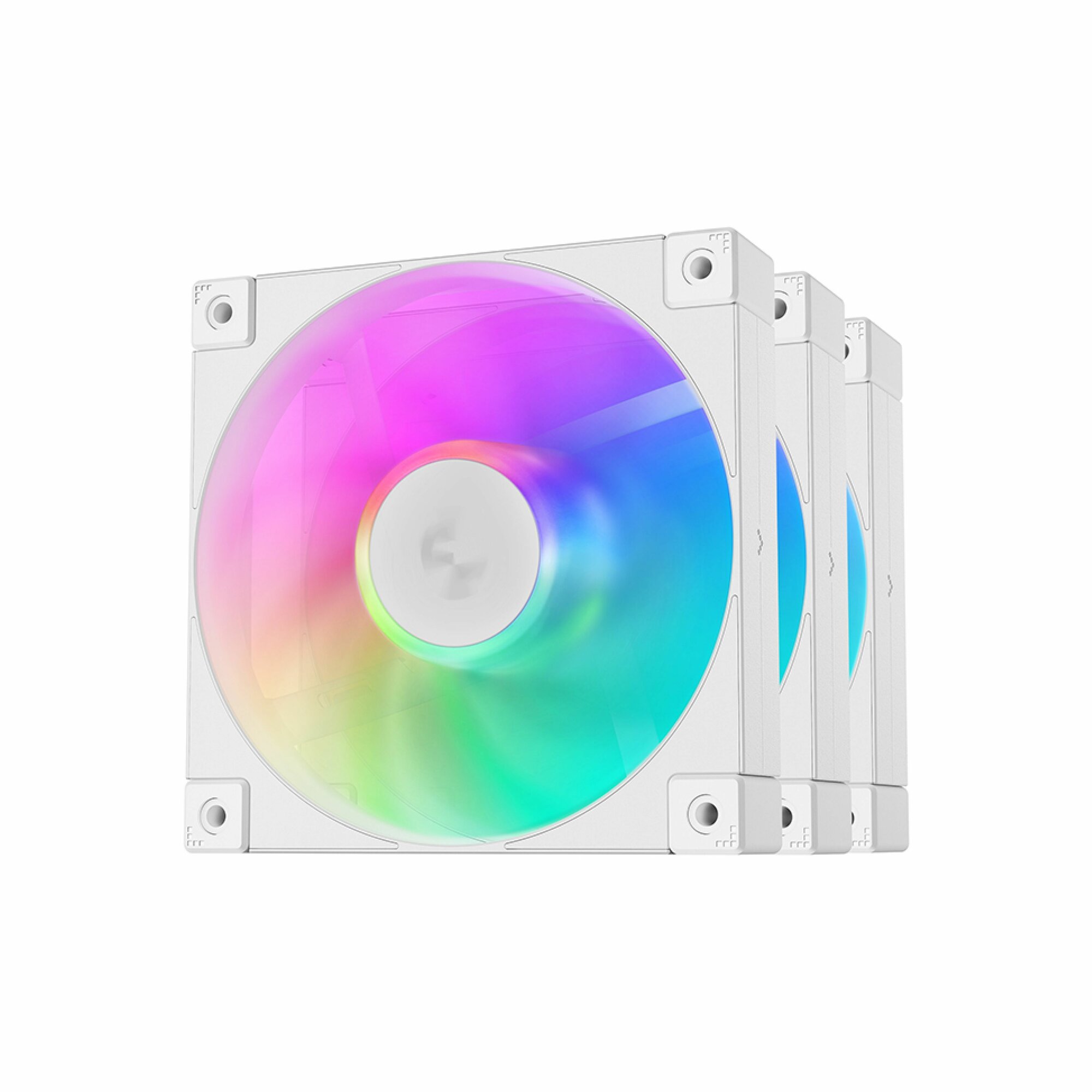 Комплект вентиляторов (3шт.) DEEPCOOL FD12 ARGB WH-3 IN 1 120x120x25мм (PWM, ARGB, белый, 400-2050об/мин) Color BOX