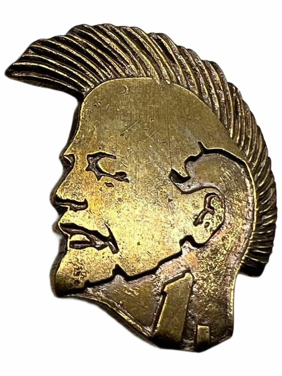Знак нагрудный Ленин панк латунь