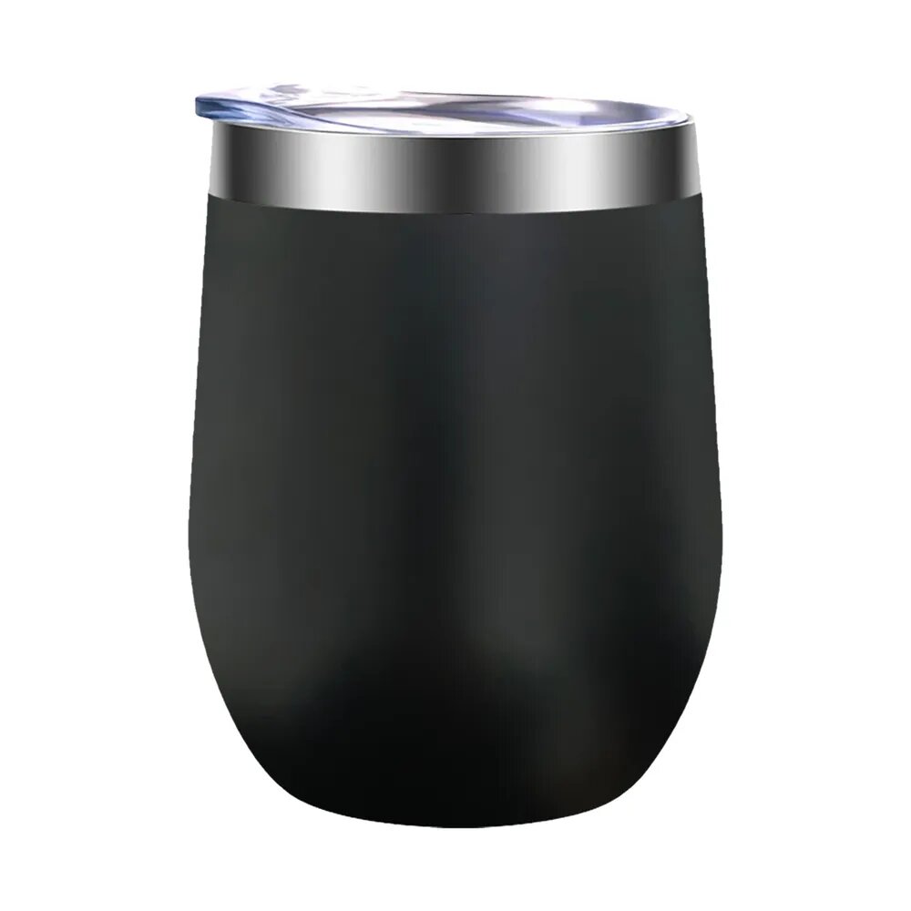 Kiboule Термокружка 1 шт 12 унций нержавеющая сталь черная с крышкой для вина и пива