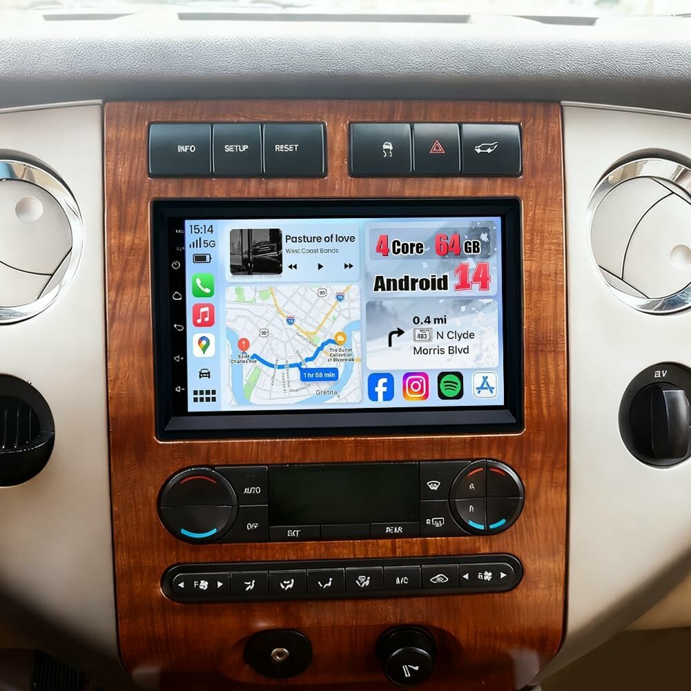 Автомобильная стереосистема с 7-дюймовым сенсорным экраном для Ford Expedition 2007 2008 2009 2010-2014 Обновление