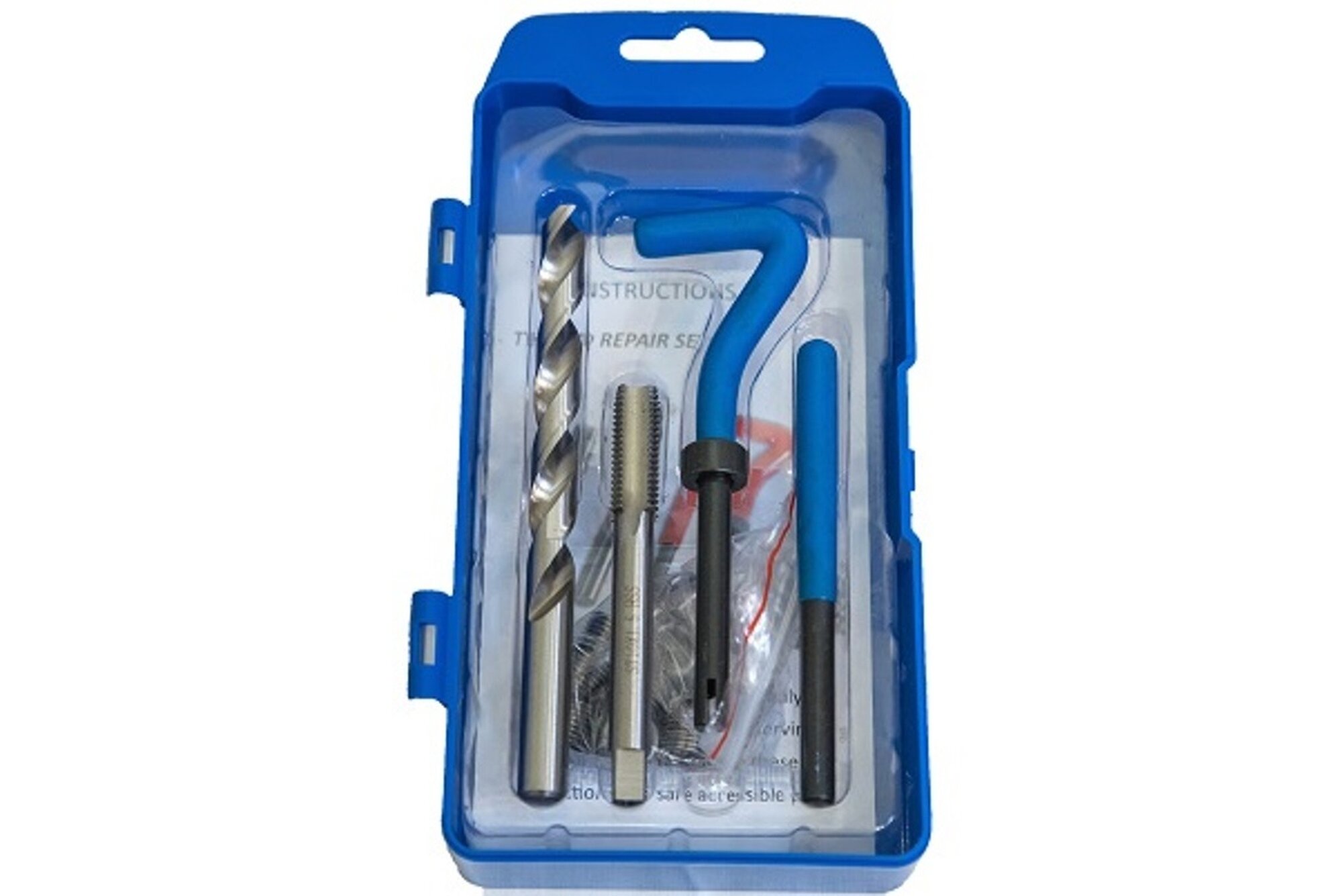 Набор для восстановления резьбы Vertul VR50725F, для М10, шаг 1.5, синий, 10 предметов