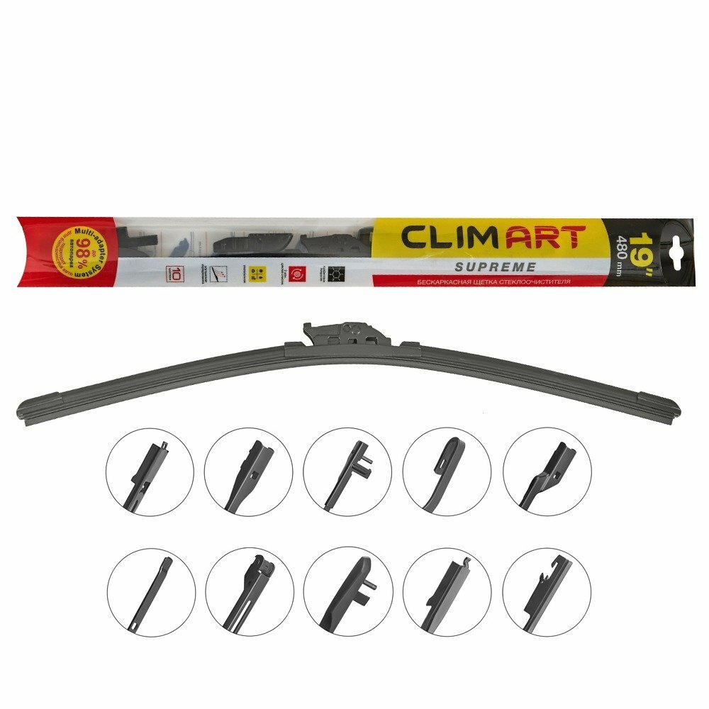 Щетка стеклоочистителя CLIM ART SUPREME бескаркасная 480 мм cla00019