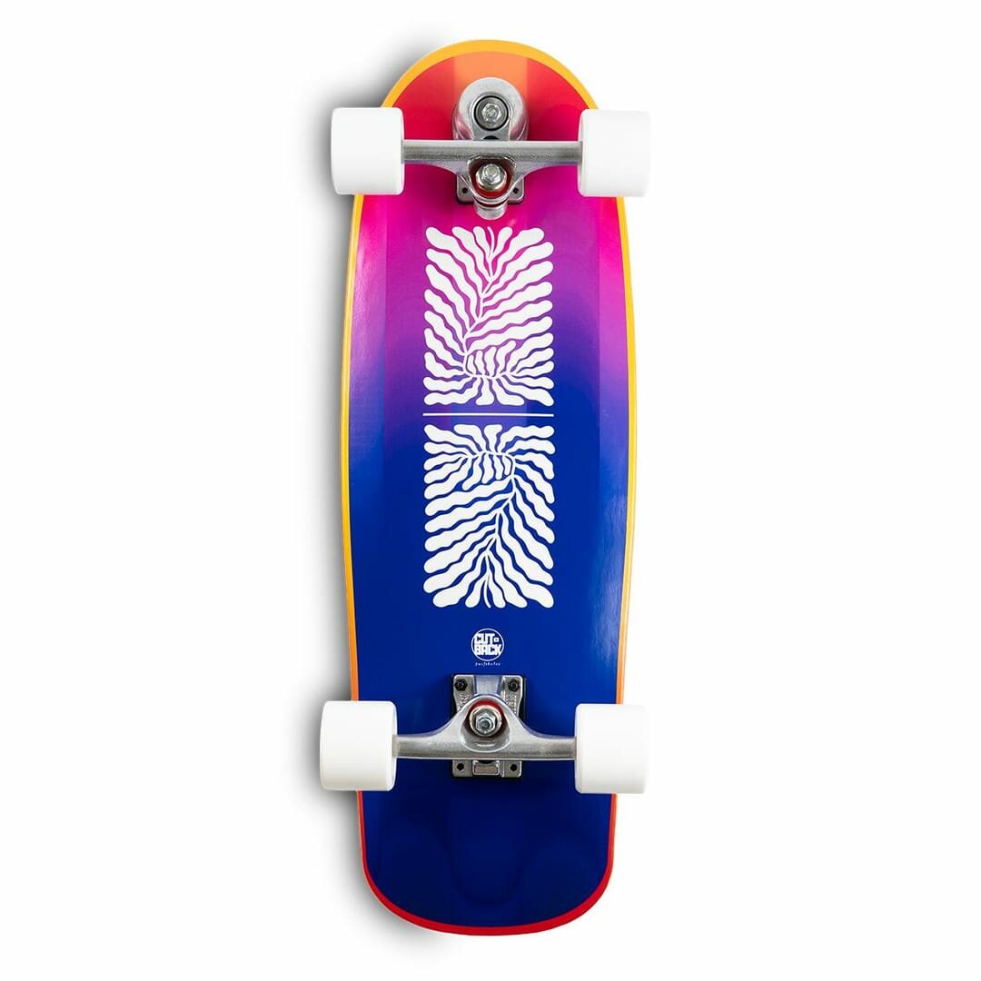 DECATHLON скейтборд cutback surfskates Fossil 29" ST, королевский фиолетовый/оранжевый/белый, 29" x 9,5", 15,5"