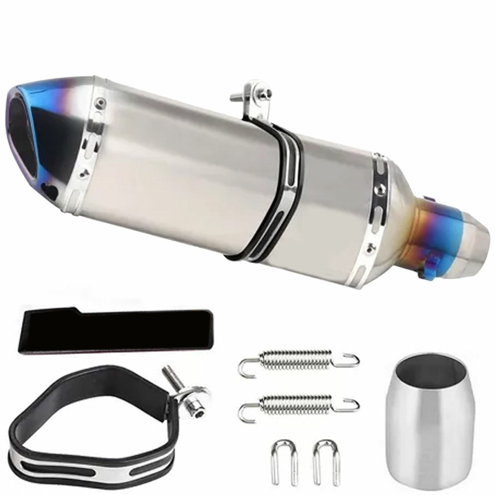Глушитель для мотоцикла 38-51 мм, накладной, из нержавеющей стали, термостойкий, для квадроциклов, внедорожных мотоциклов и спортивного мотоспорта