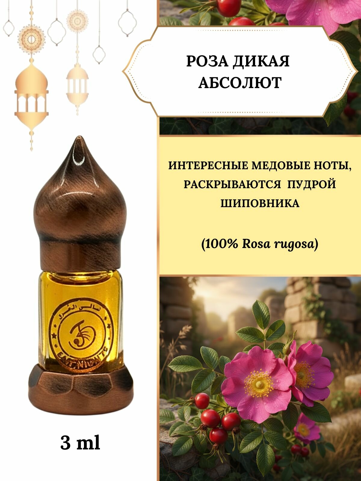 Роза дикая абсолют, 3 мл