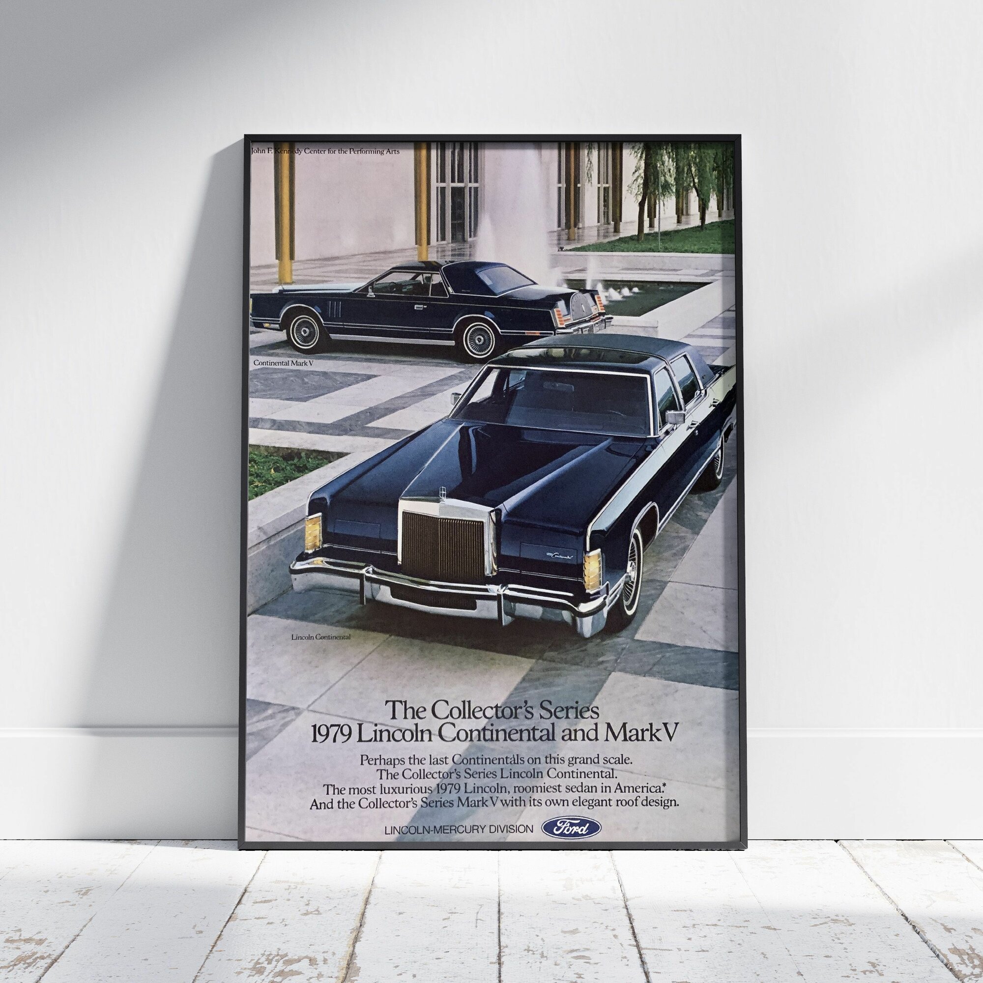 Плакат на стену для интерьера Культовые машины (Lincoln Continental Mk IV 8) - Постер по легендарным ретро автомобилям формата А4 (21x30 см)