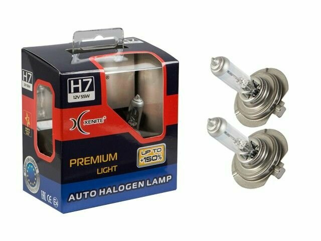 Лампа H7 12V 55W PX26d Premium +150%, 2 шт / Xenite / 1007162
