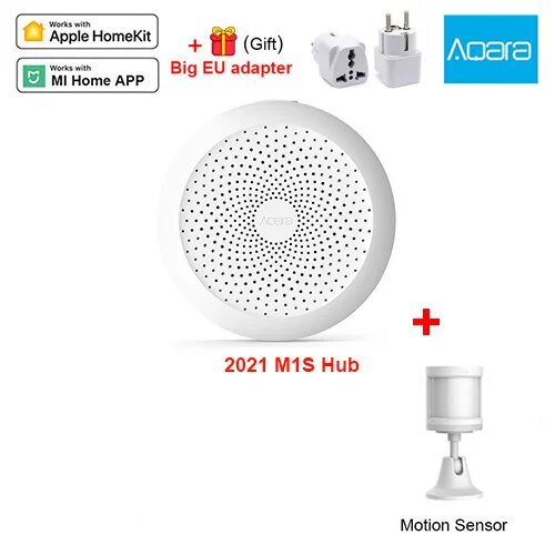 Aqara M1S Hub Gateway Комплекты умного дома Zigbee Датчики температуры, двери, движения, дыма Удаленный контроль Работает с приложением Xiaomi HomeKit-2 в 1, как на картинке M