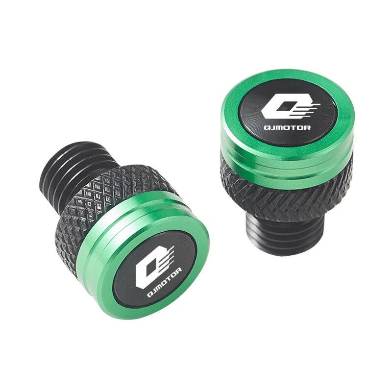 Заглушки для зеркал мото QJMOTOR, зеленые, M10x1.25