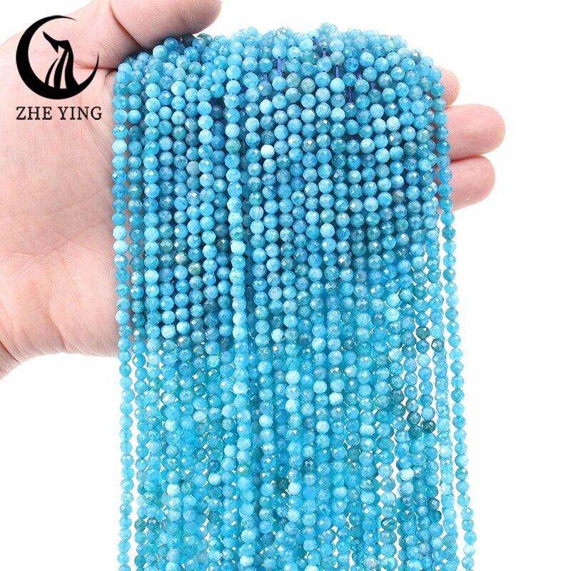 Бусины Zhe Ying апатит 2 3 4 мм Синий, 3-3.5mm(115pcs), 68Apatite L.1