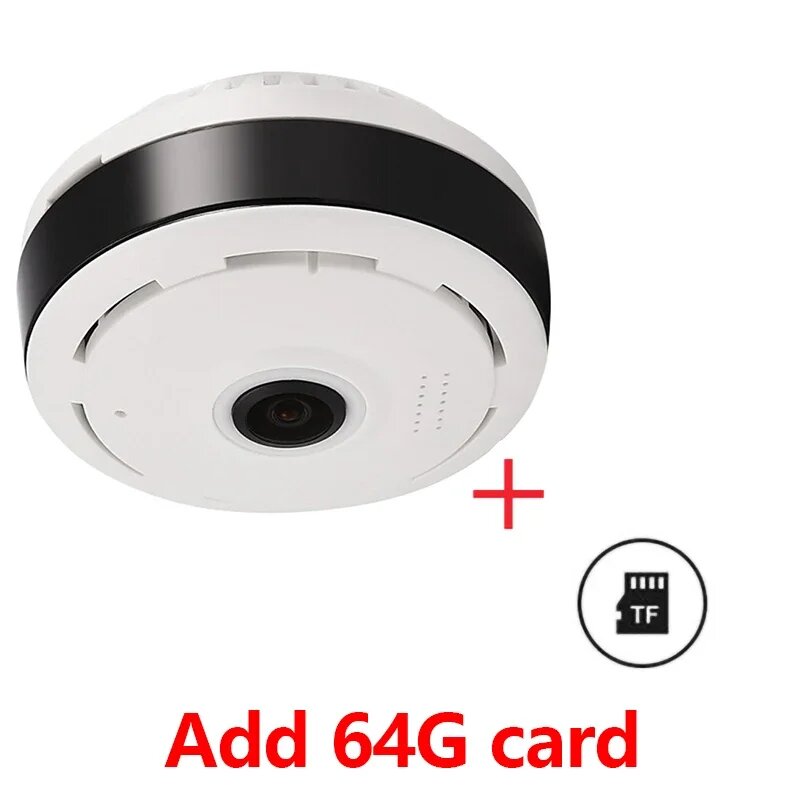 V380 Pro Wifi Панорамная камера 3MP камера безопасности 360-градусная панорамная рыбацкая глаз IP-камера ночное видение наблюдение Cam-camera с картой 64G