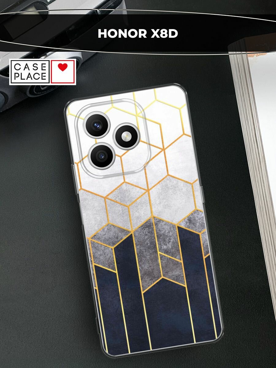 Чехол на Honor X8d / Хонор X8d с принтом Черно-белая мозаика