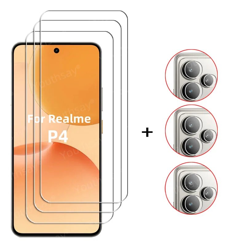 Защитное стекло Realme P4 6 шт. (экран + камера)