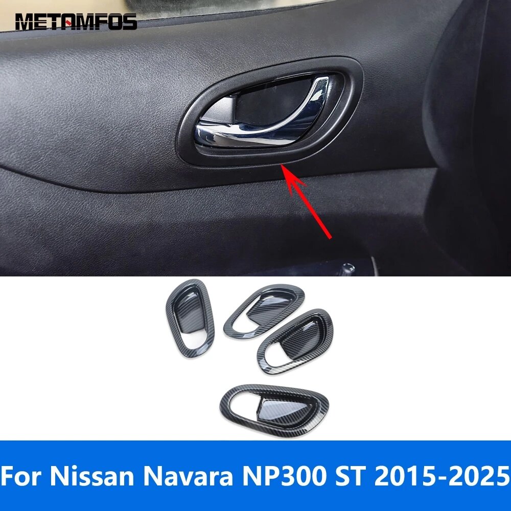 Для Nissan Navara NP300 ST 2015-2023 2024 2025 из углеродного волокна, внутренняя дверная ручка, чаша, отделка, аксессуары для интерьера, Стайлинг автомобиля