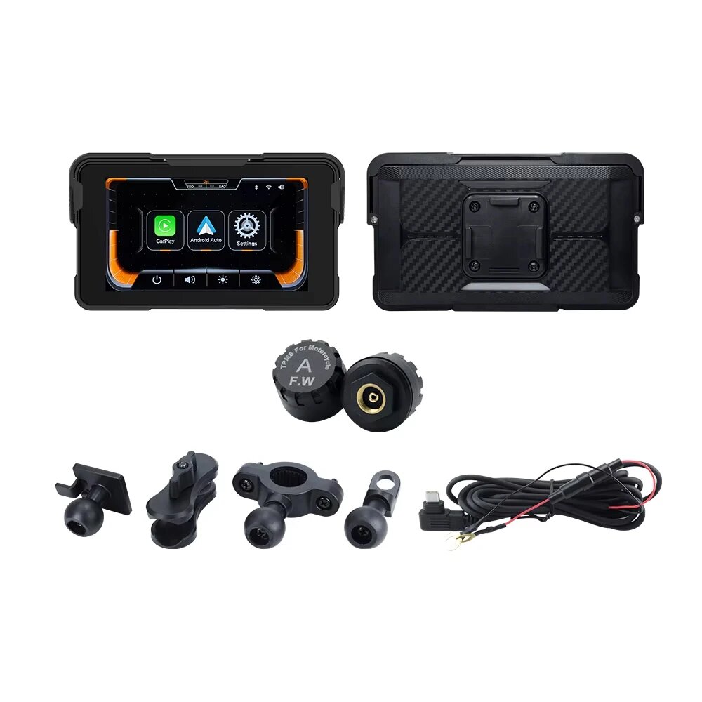 EKIY 5" Мотомонитор CarPlay/Android Auto GPS M11A с TPMS