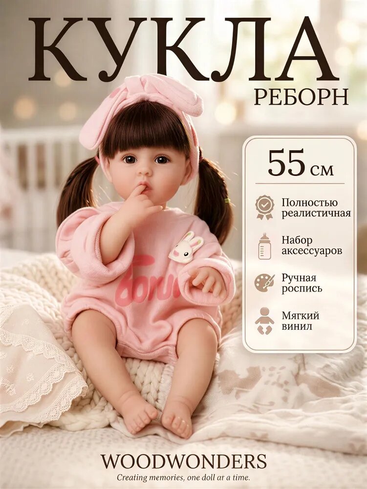 Кукла для девочки реборн 48 см, полностью из мягкого силикона, подарок для девочки, мягконабивная