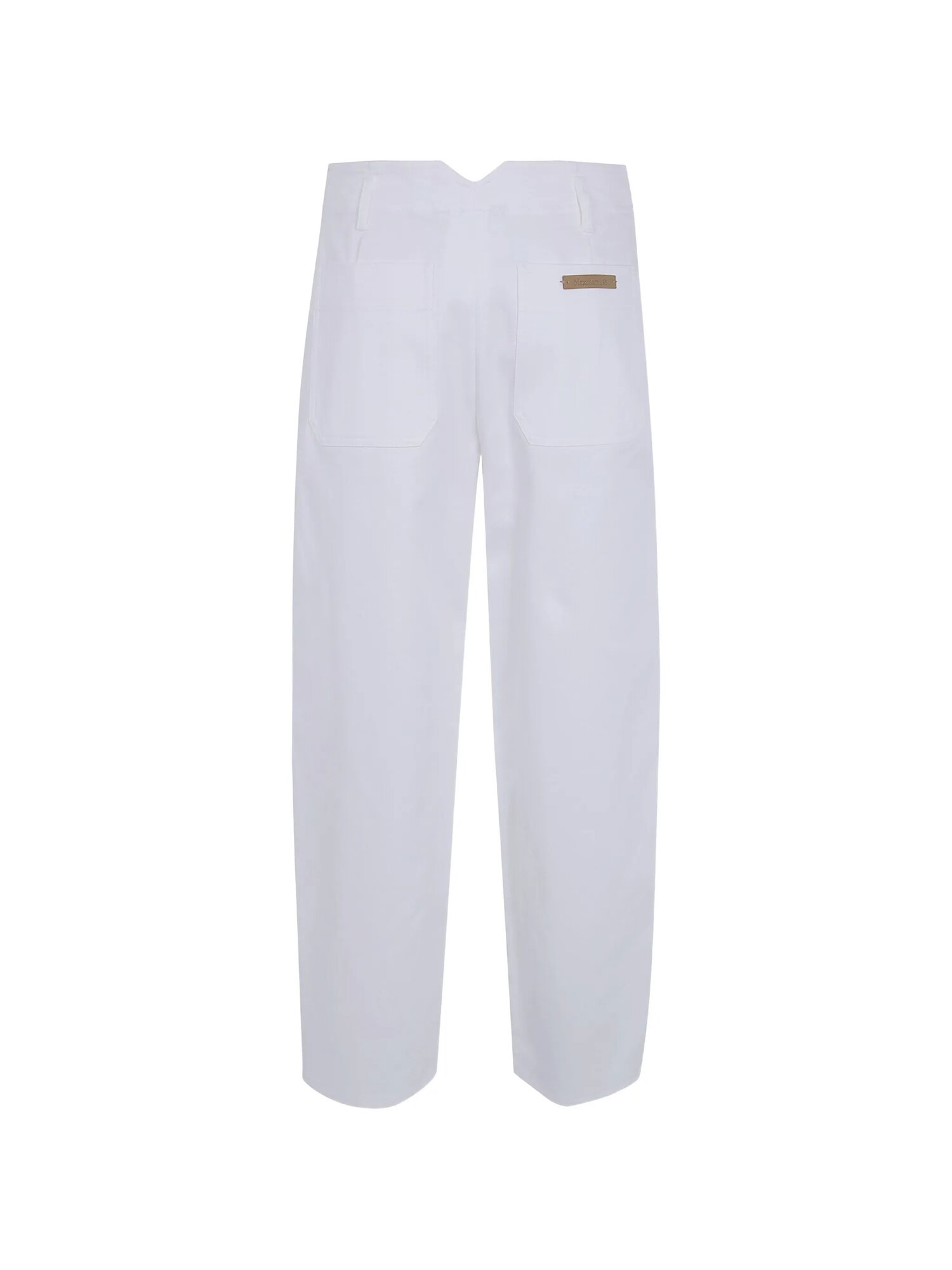 Брюки Max Mara Pleated logo-patch trousers, размер 46, бежевый/белый — фото 1