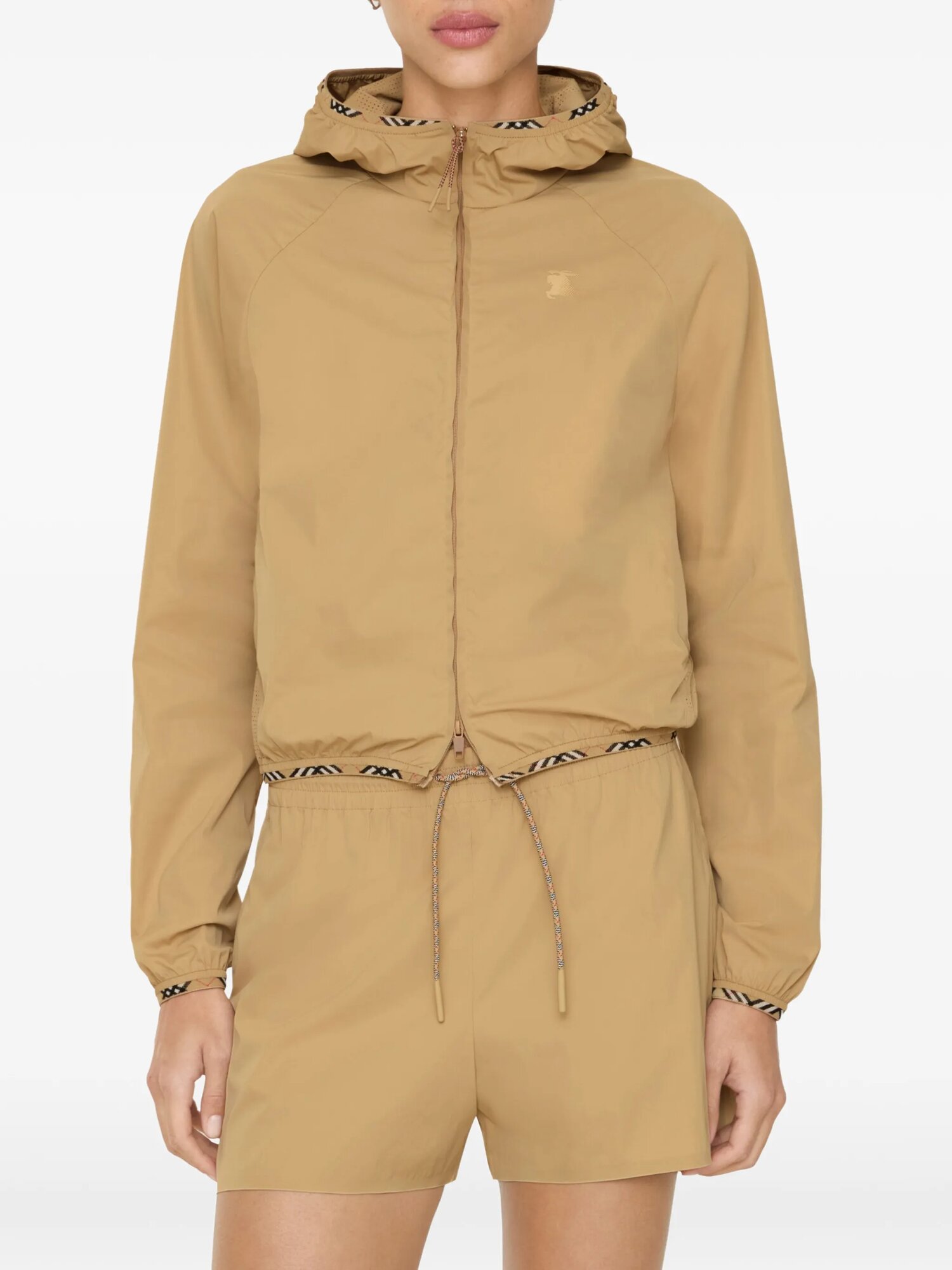 Куртка BURBERRY Stretch nylon hooded jacket, размер XS, разноцветный — фото 1