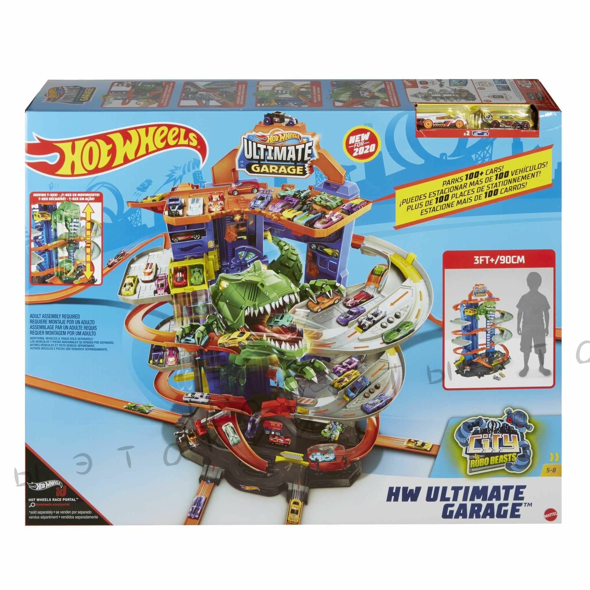 Mattel City Robo beasts T-Rex HW Ultimate Garage / многоуровневый многопользовательский режим / для хранения автомобилей в масштабе 100 Plus 1 64, идея подарка для детей от 5 лет и старше