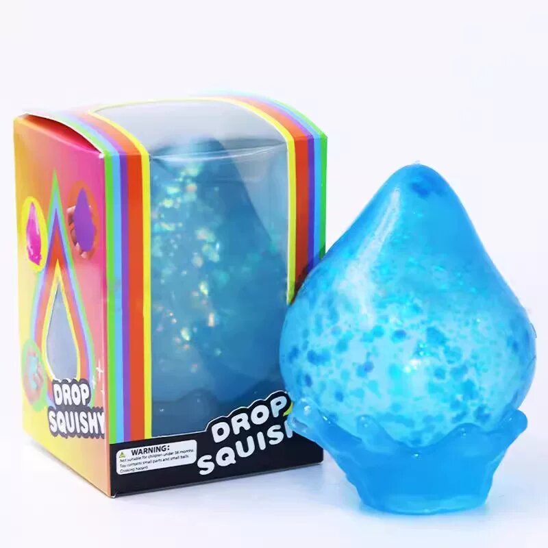Музыкальный антистресс-мяч Needoh Sugar Squeezing с медленным восстановлением формы и эффектом льда синий