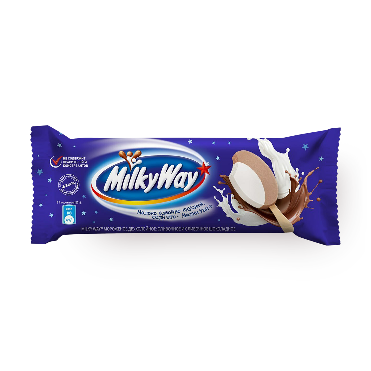 Мороженое Milky Way, эскимо, на палочке, 52 граммов, 1 упаковка