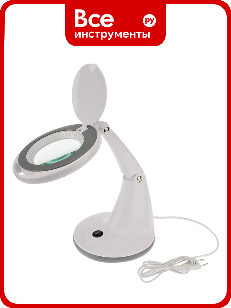 Настольная лупа REXANT 3D с подсветкой 30 SMD LED, ø100мм, белая 31-0245