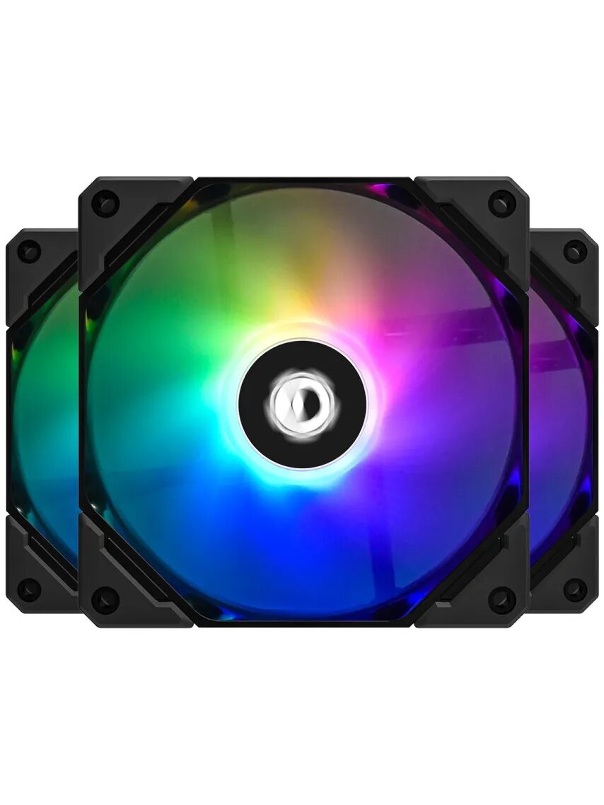 Вентилятор для корпуса ID-Cooling TF-12025-PRO-ARGB TRIO 120x120x25мм, 500-1800rpm, 4-pin PWM, резиновые углы, ARGB, BOX
