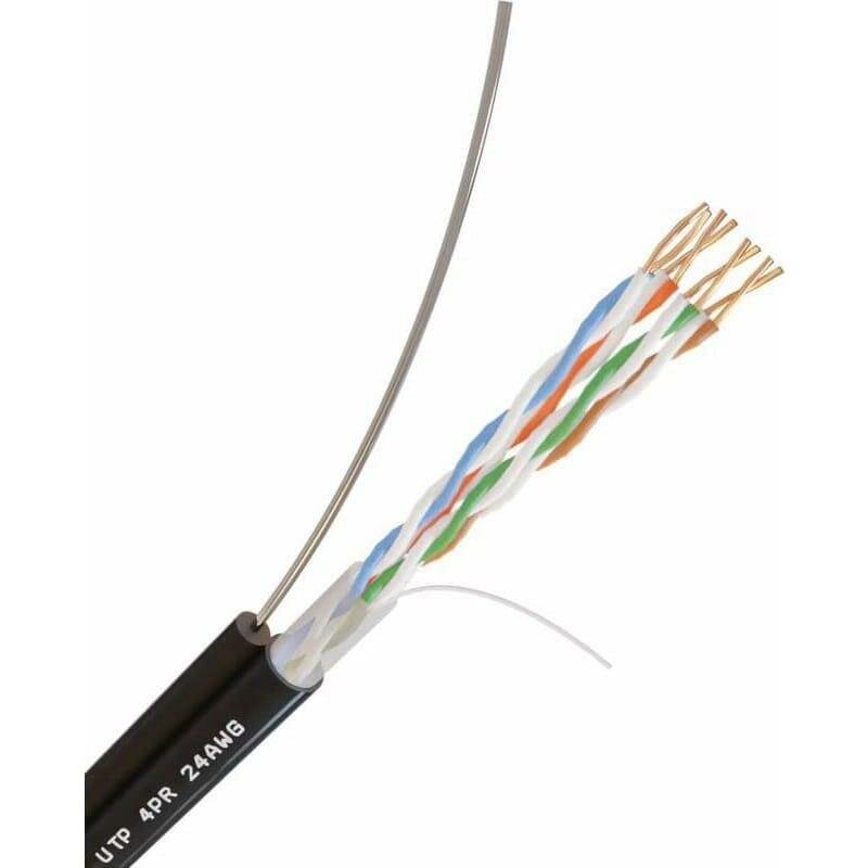 Netlink Кабель с одножильным тросом NL-CU UTP 4PR 24 AWG CAT5e 305м внешний УТ000002700