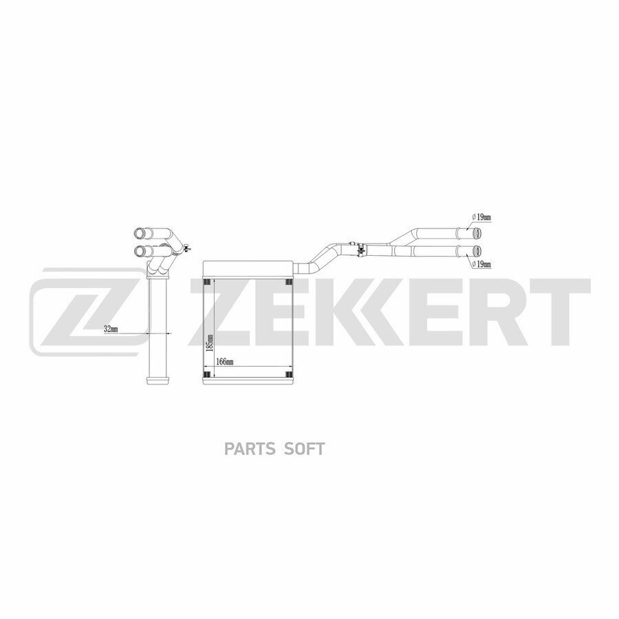 ZEKKERT MK-5101 Радиатор отопителя Ford Mondeo IV 07- Galaxy II 06- S-Max 06- ()