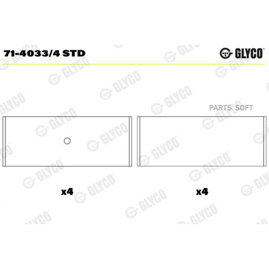 GLYCO 71-4033/4 STD Вкладыш большой головки шатуна (комплект)